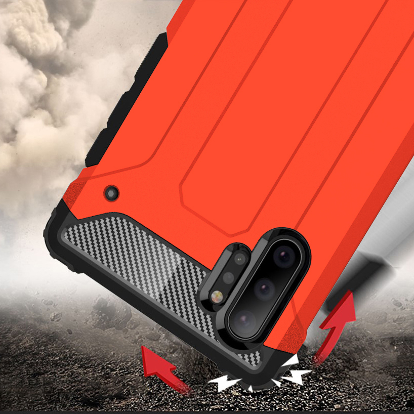 Military Defender Shockproof Case for Galaxy Note 10+ (Red)
